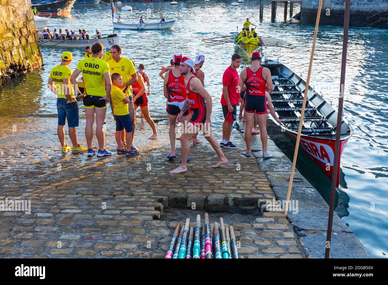 TRAINERA, traditional boat of the Cantabrian sea coast at the southern ...
