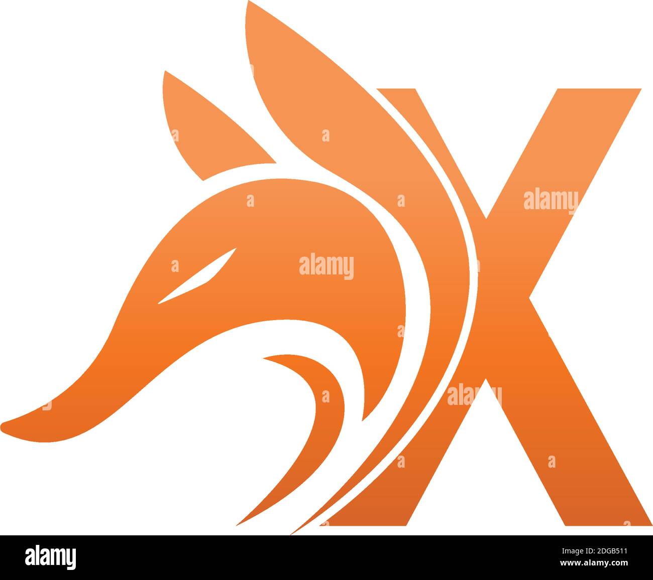 Fox head icon combination with letter X logo icon design vector Stock ...