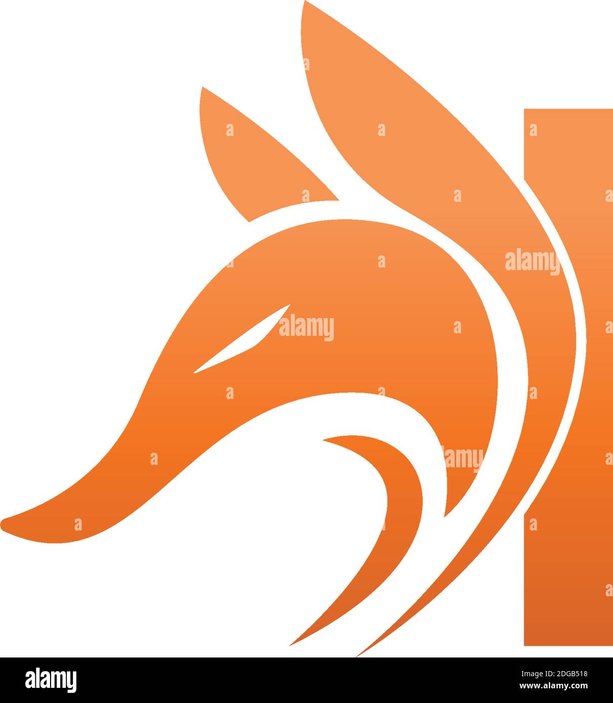 Fox head icon combination with letter I logo icon design vector Stock ...