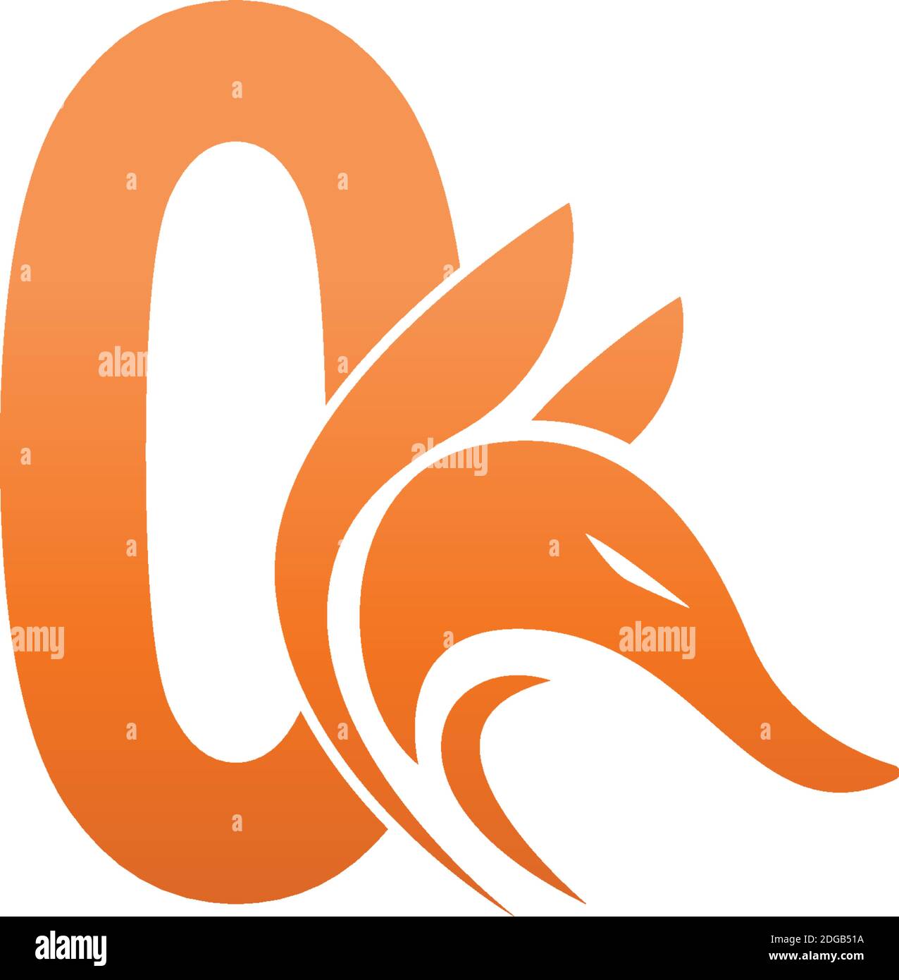 Fox head icon combination with number zero logo icon design vector ...