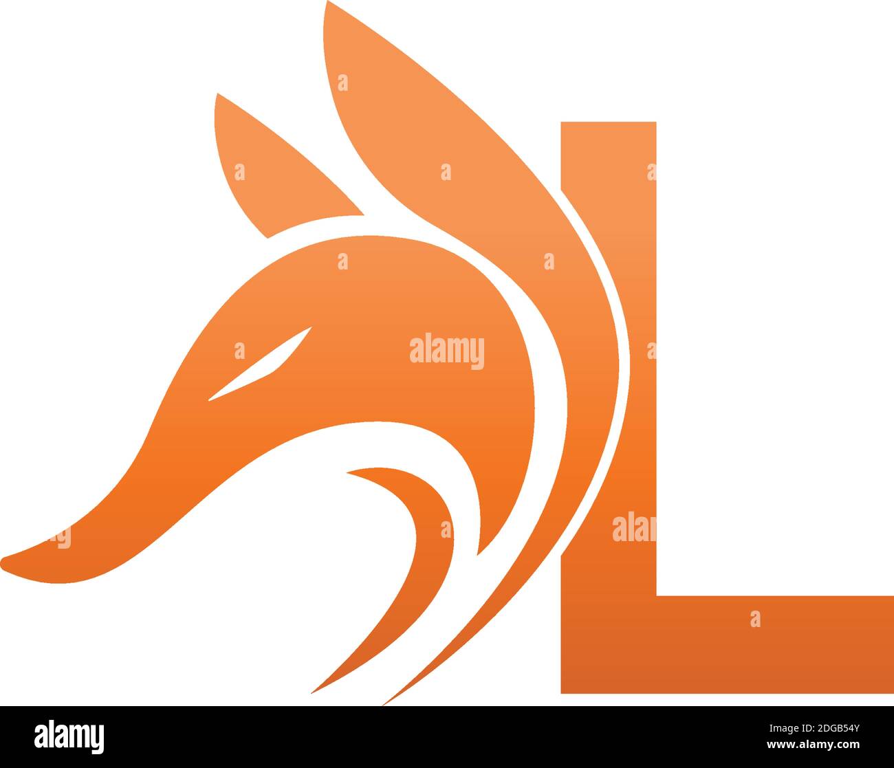 Fox head icon combination with letter L logo icon design vector Stock ...