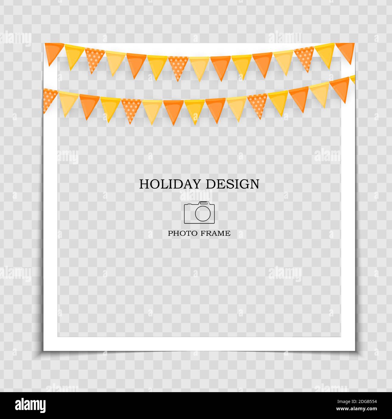Party Holiday Photo Frame Template with flags for post in Social ...
