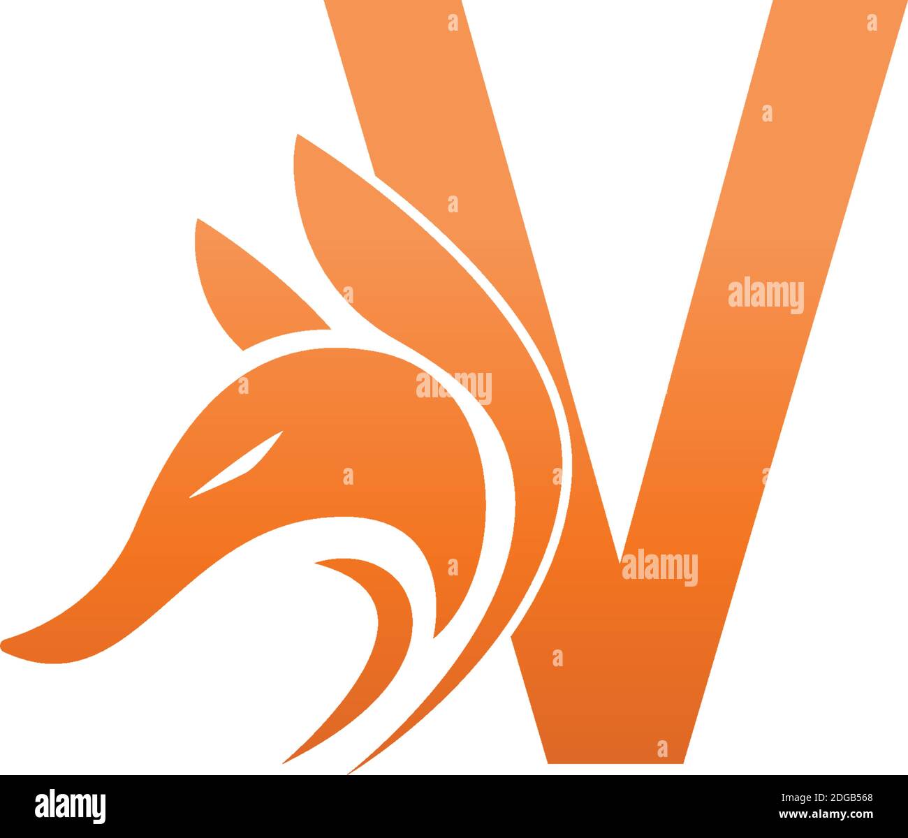 Fox head icon combination with letter V logo icon design vector Stock ...