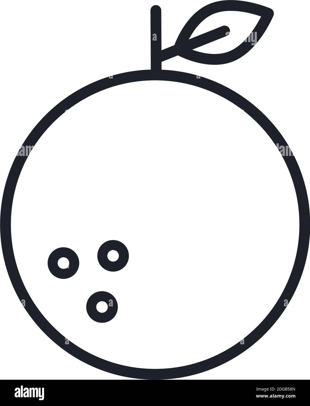 Orange icon. Vector linear icon, contour, shape, outline isolated on a ...