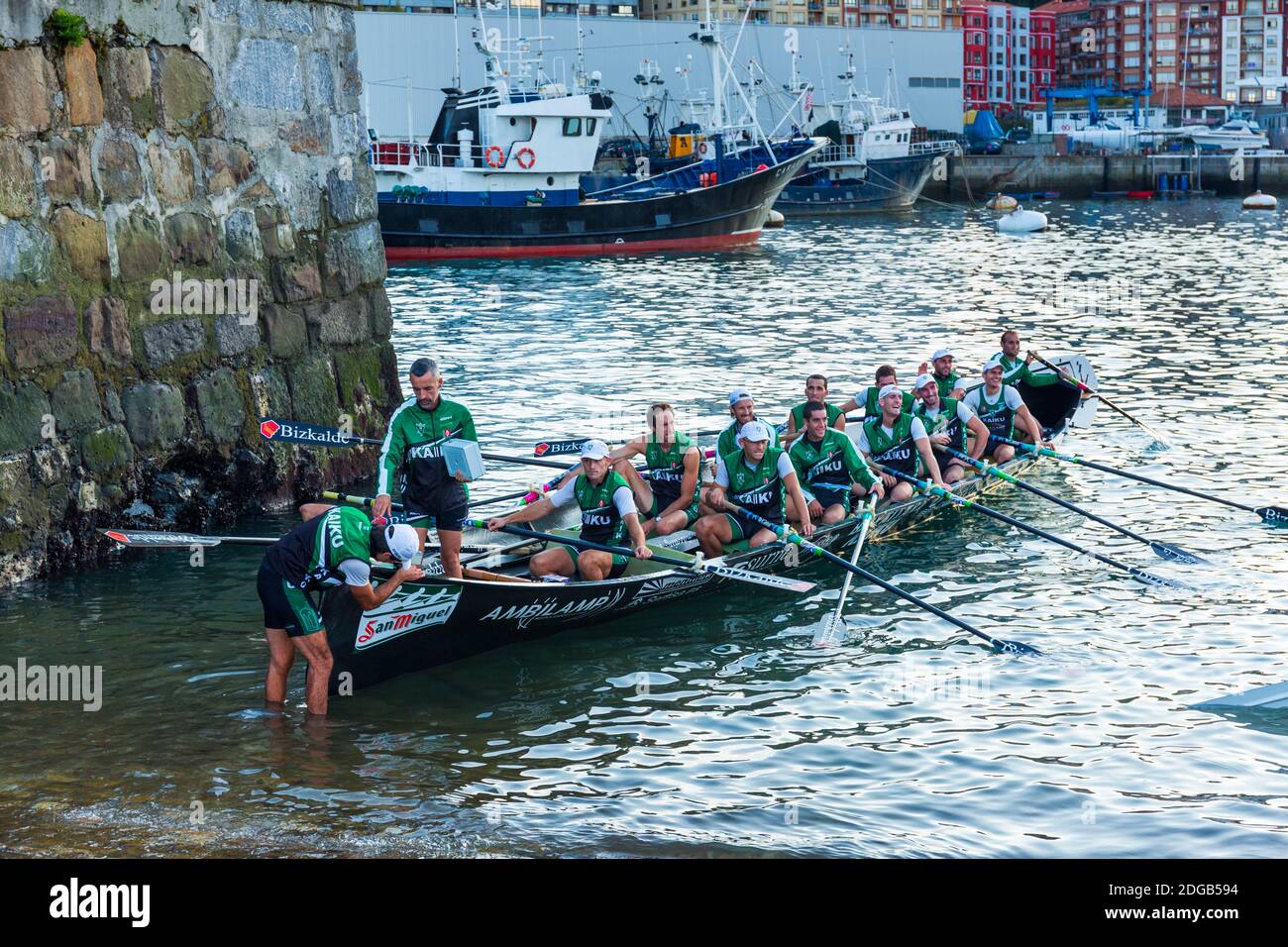 TRAINERA, traditional boat of the Cantabrian sea coast at the southern ...