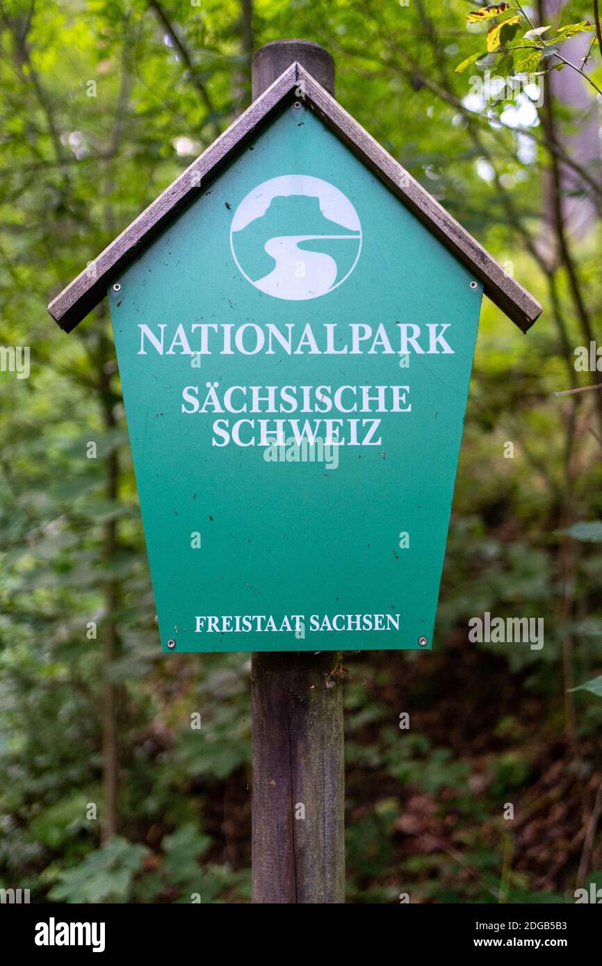 SIgn at the Saxon Switzerland National Park - Nationalpark Sächische ...