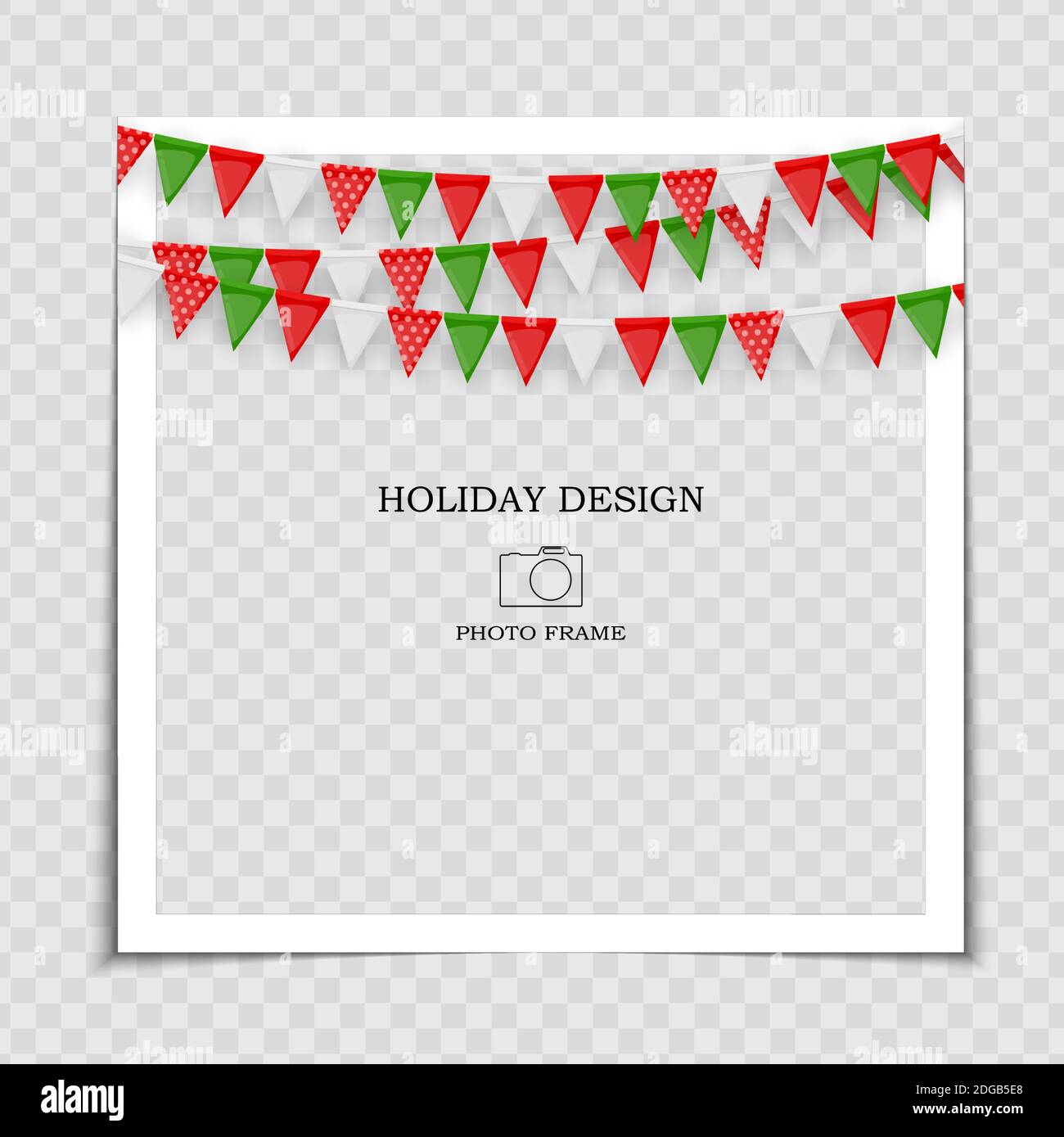 Party Holiday Photo Frame Template with flags for post in Social ...