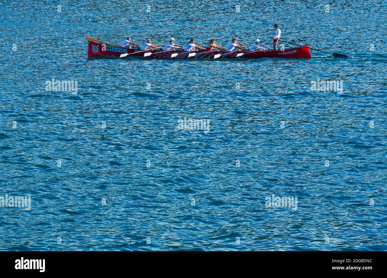 TRAINERA, traditional boat of the Cantabrian sea coast at the southern ...