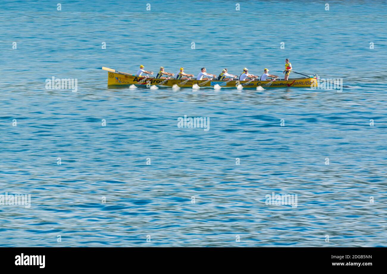 TRAINERA, traditional boat of the Cantabrian sea coast at the southern ...