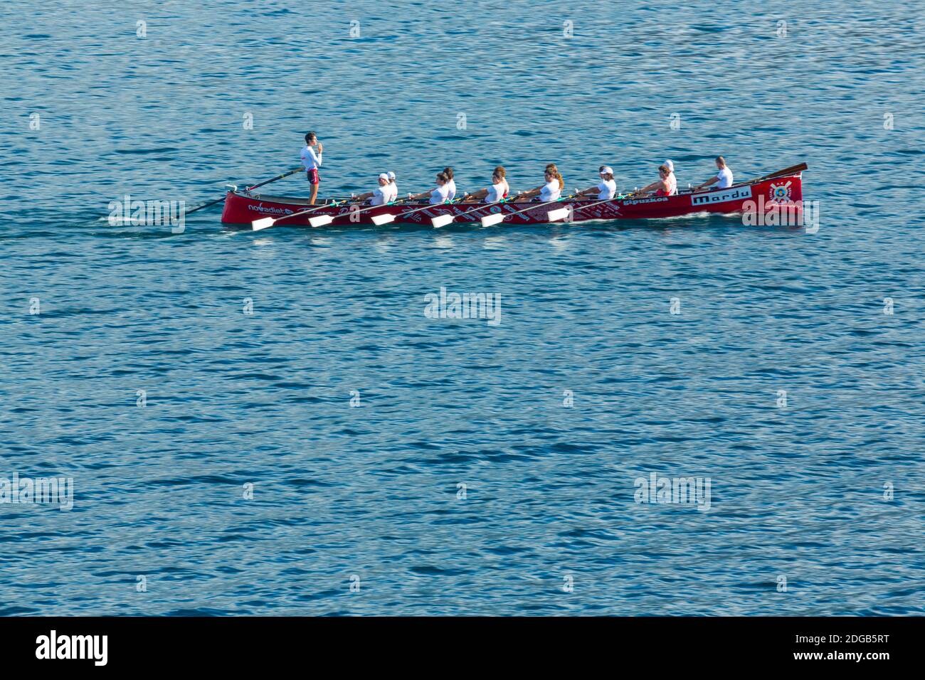TRAINERA, traditional boat of the Cantabrian sea coast at the southern ...
