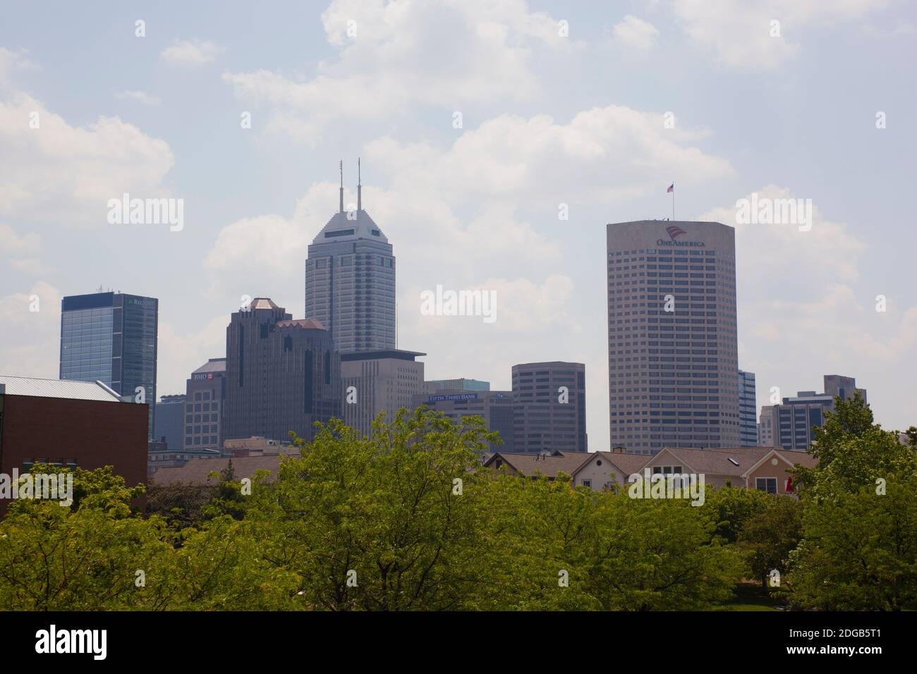 Skyscrapers in a city, Chase Tower, Indianapolis, Marion County ...