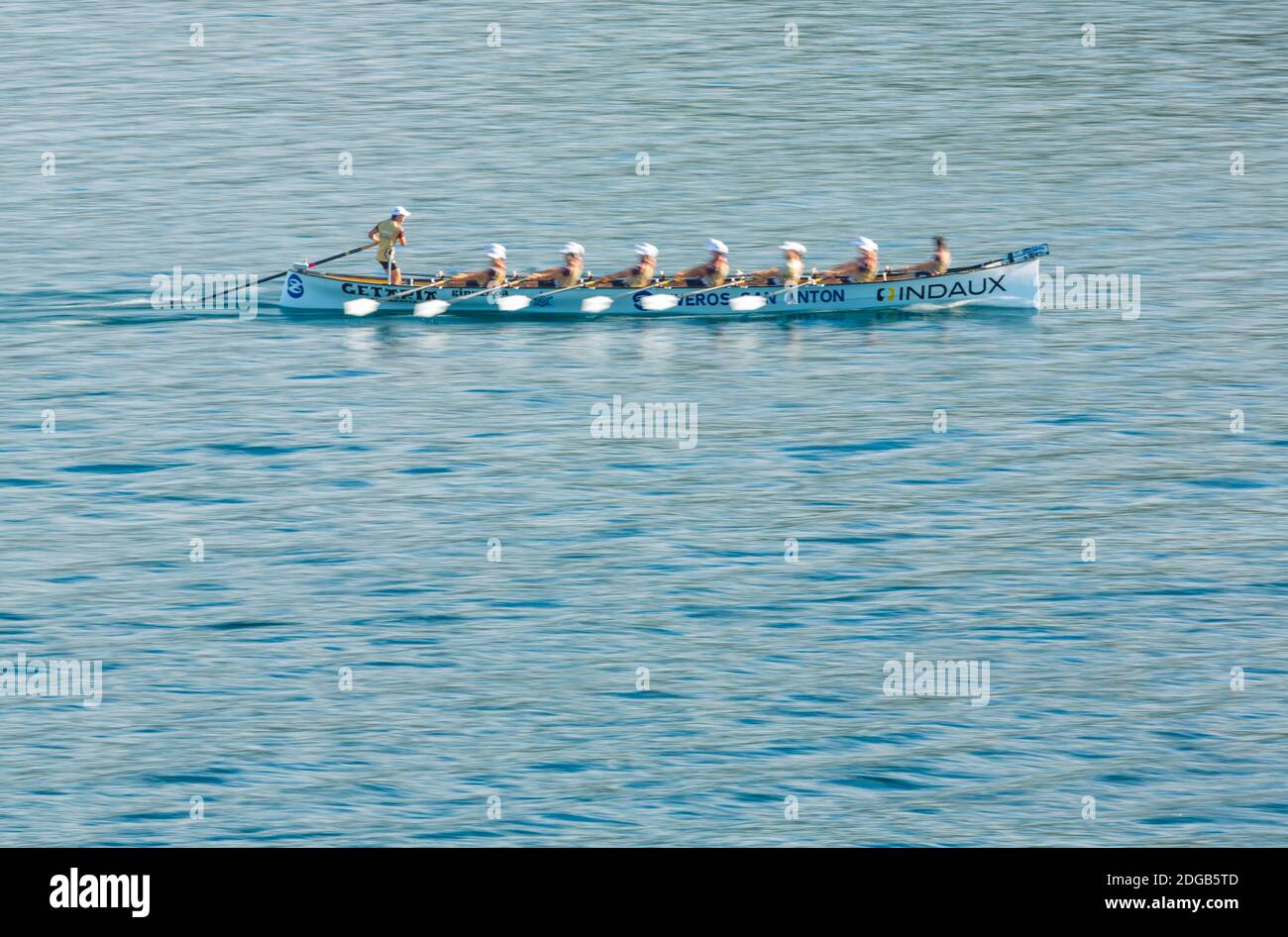 TRAINERA, traditional boat of the Cantabrian sea coast at the southern ...