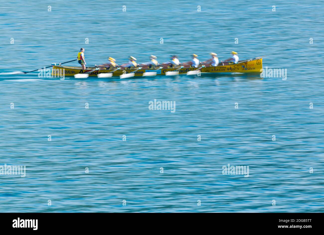 TRAINERA, traditional boat of the Cantabrian sea coast at the southern ...