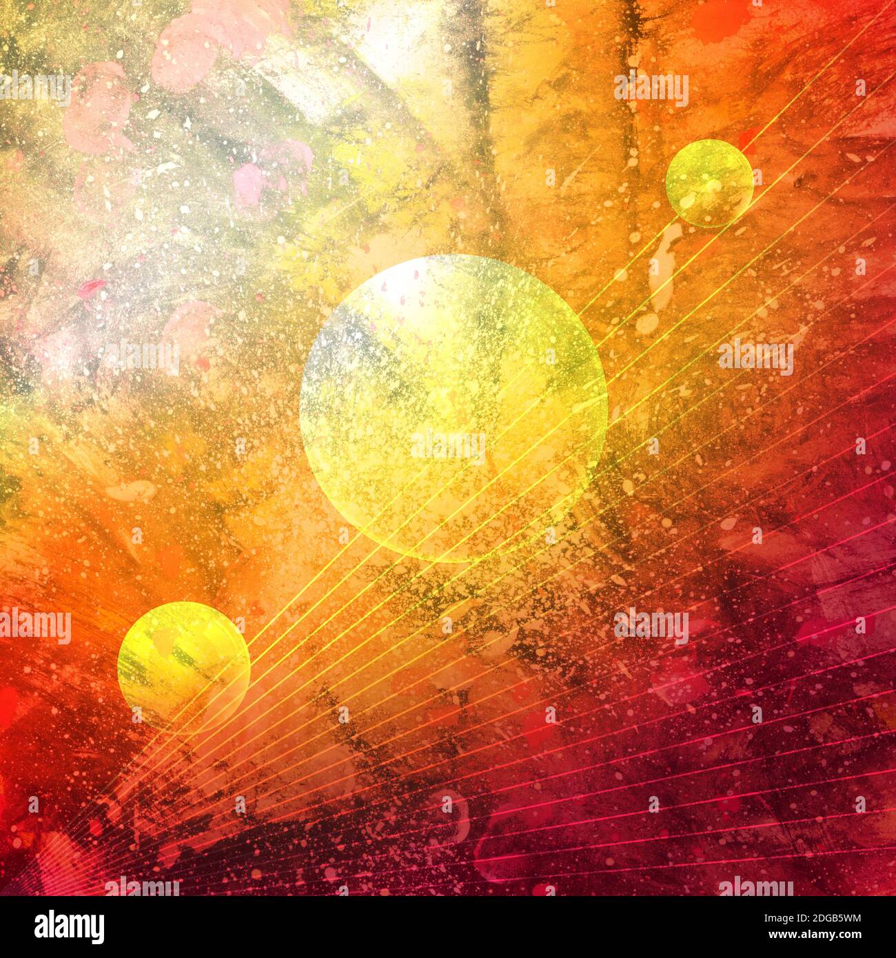 Fantastic color background of the future with planets. Design template ...