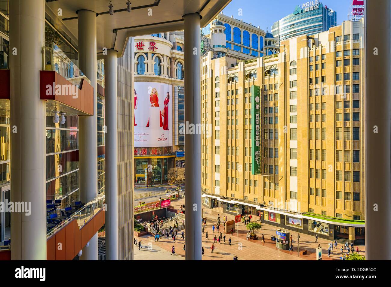 Aerial View Urban Sidewalk, Shanghai, China Stock Photo - Alamy