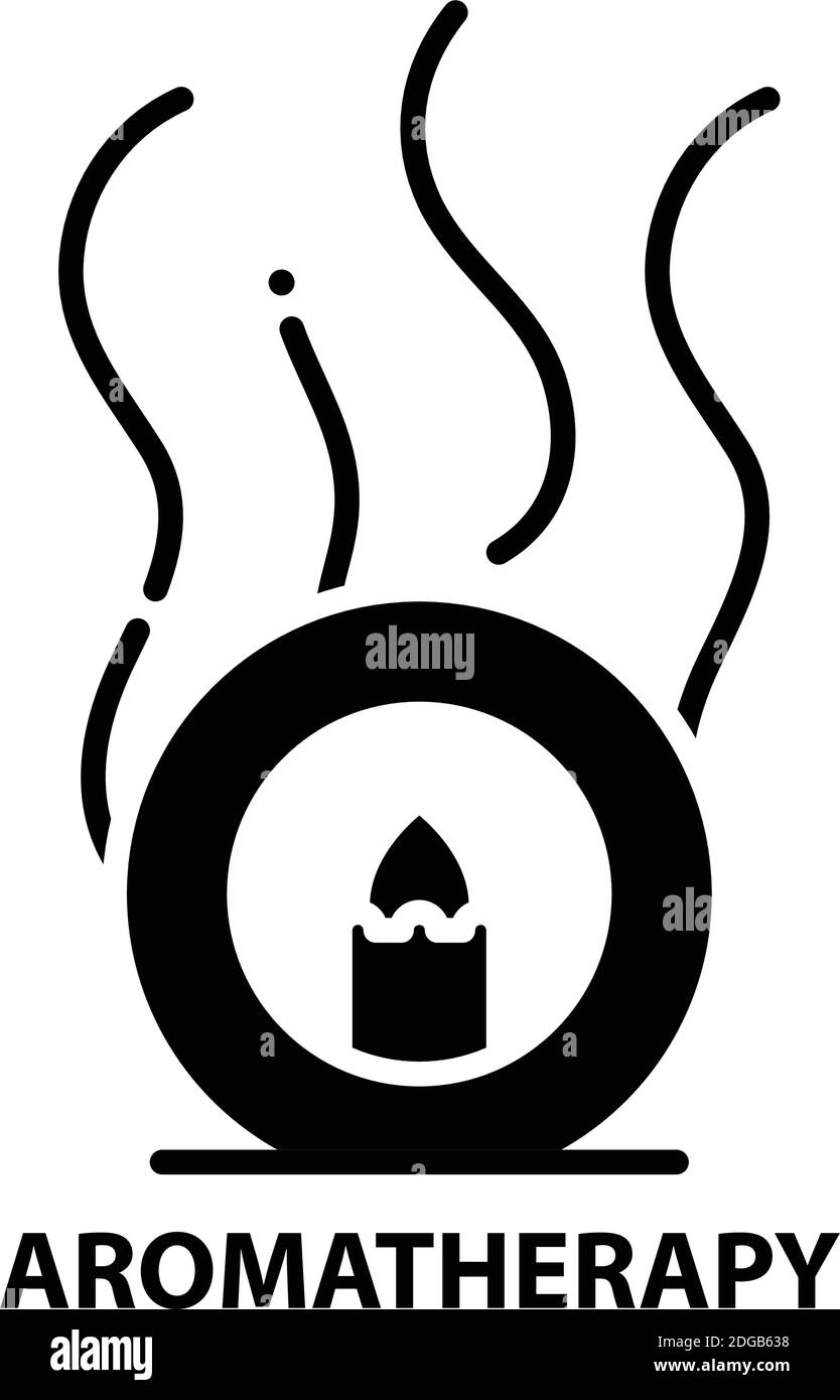 aromatherapy icon, black vector sign with editable strokes, concept ...