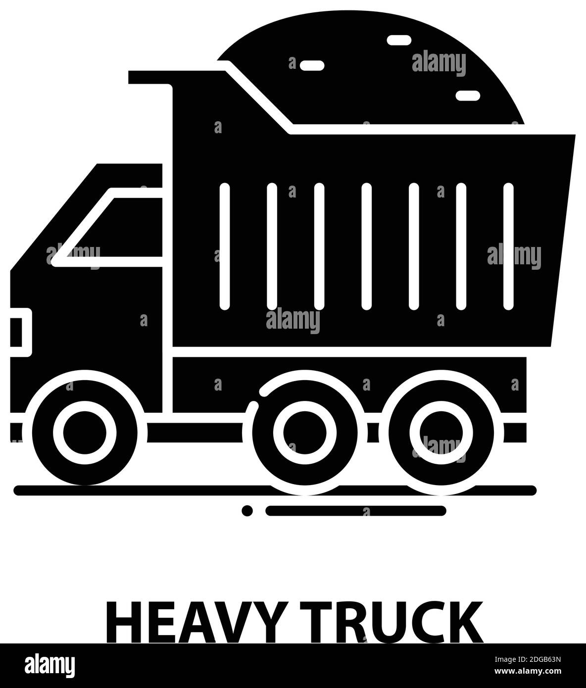 heavy truck symbol icon, black vector sign with editable strokes ...