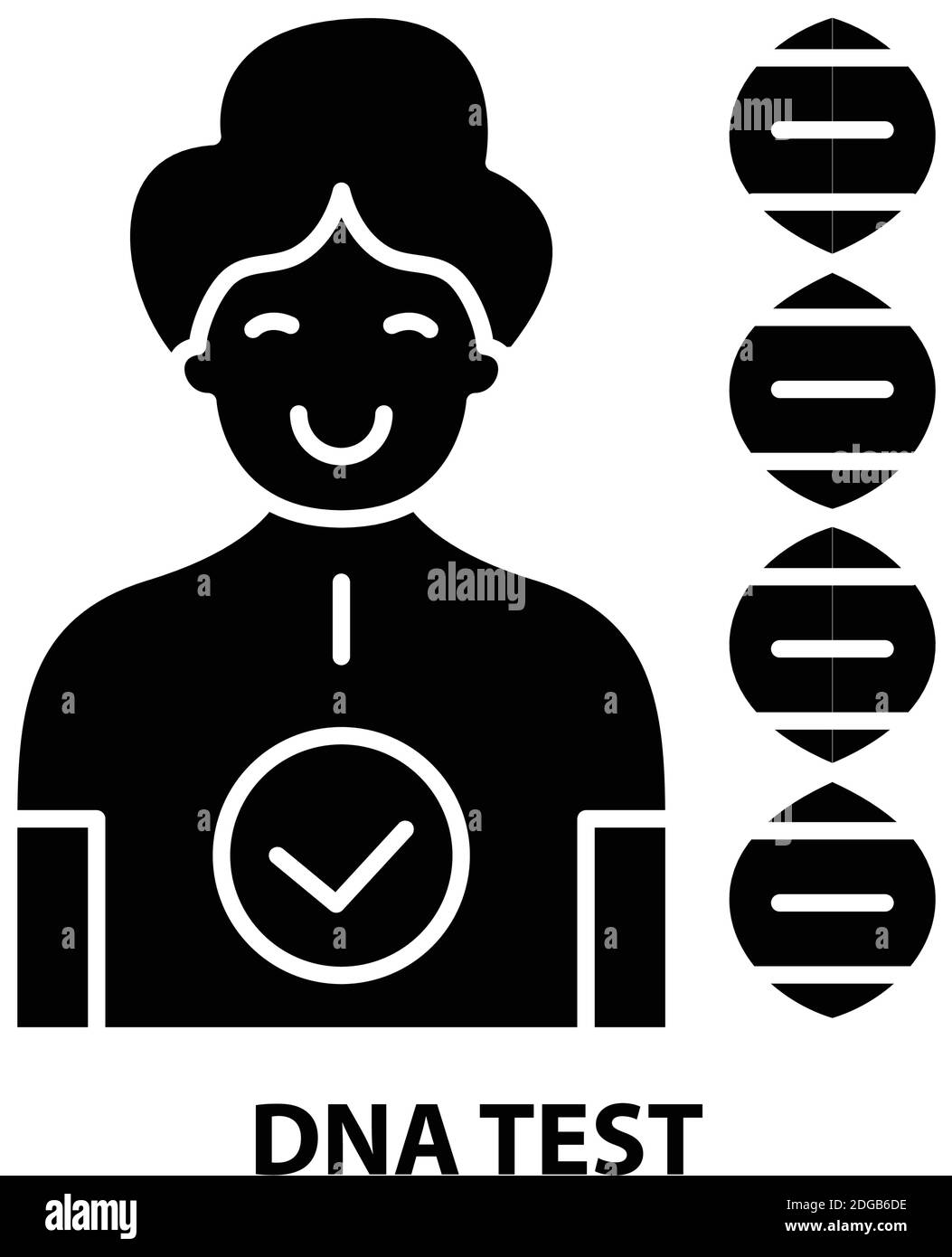 dna test icon, black vector sign with editable strokes, concept ...