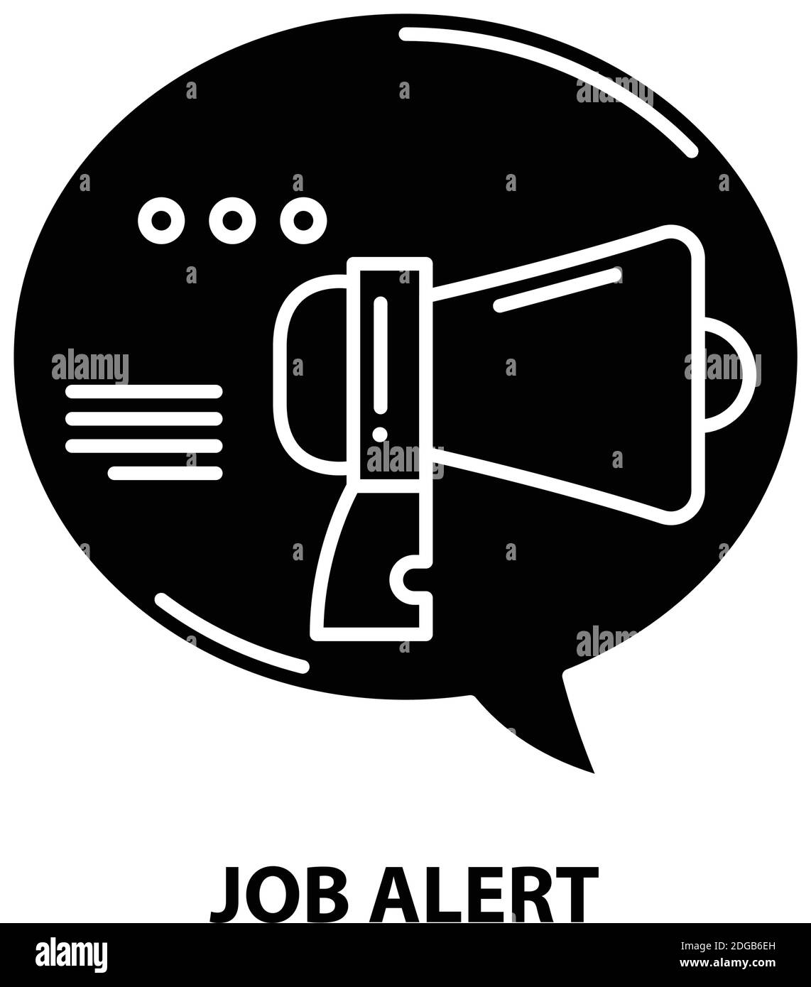 job alert icon, black vector sign with editable strokes, concept ...
