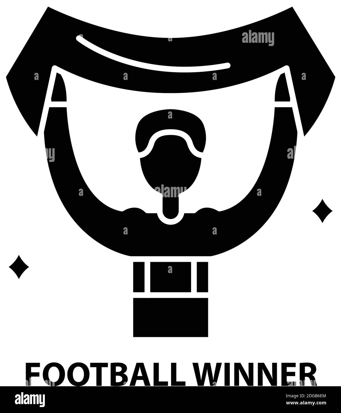 football winner icon, black vector sign with editable strokes, concept ...