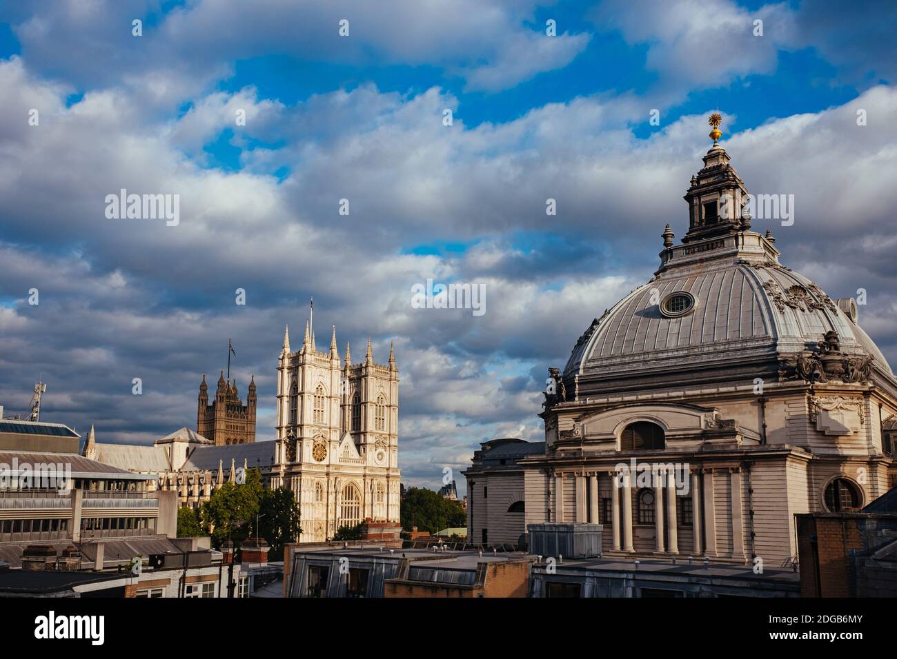 The baroque dome of Methodist Central Hall, western facade of ...