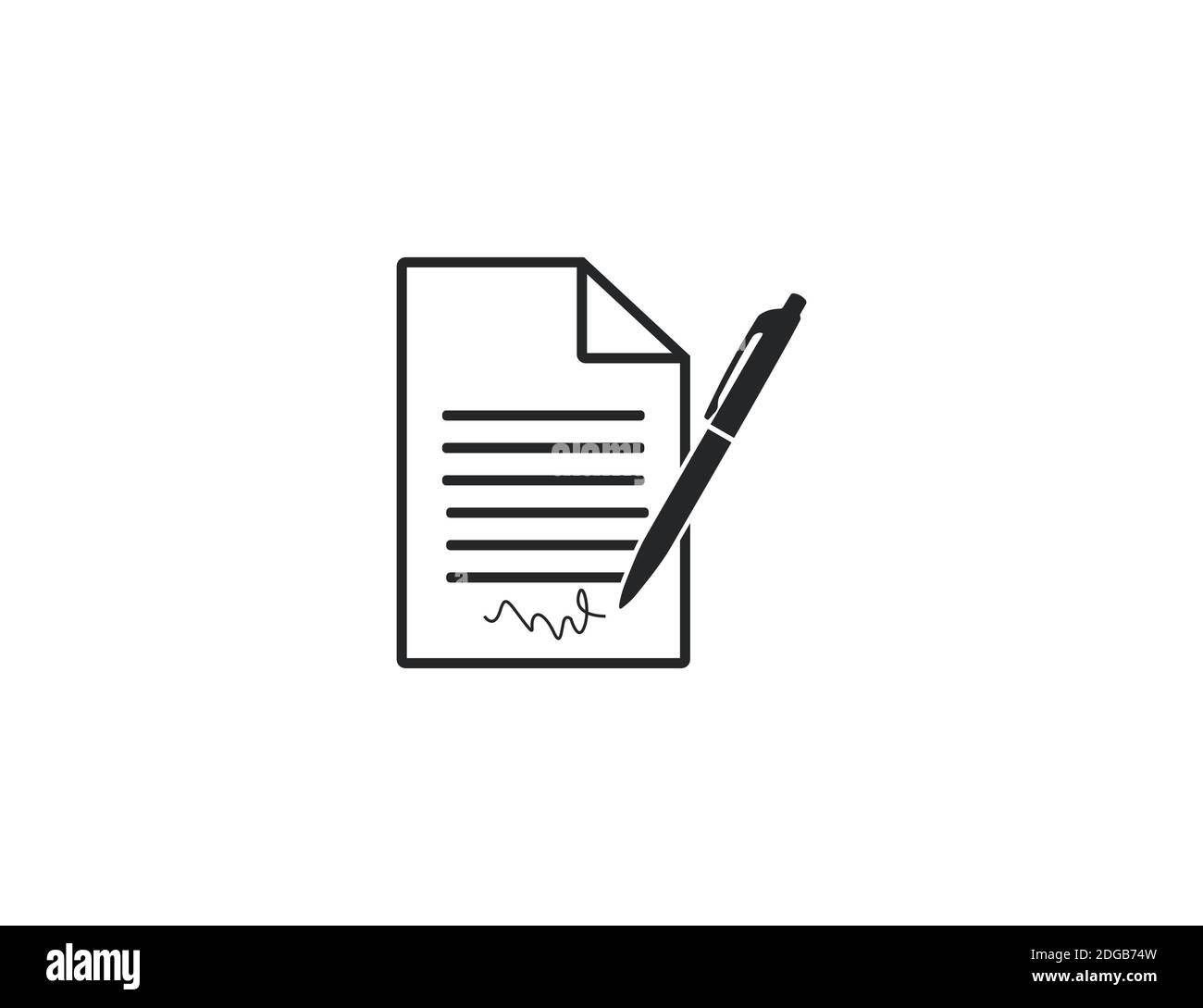 Vector illustration. Document pen signature icon Stock Vector Image ...