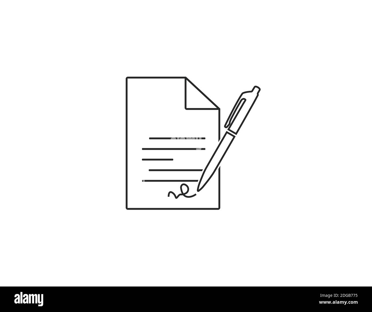 Vector illustration. Document pen signature icon Stock Vector Image ...