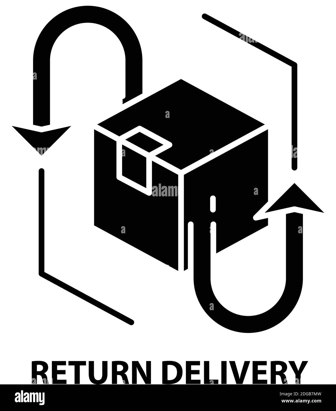 return delivery icon, black vector sign with editable strokes, concept ...