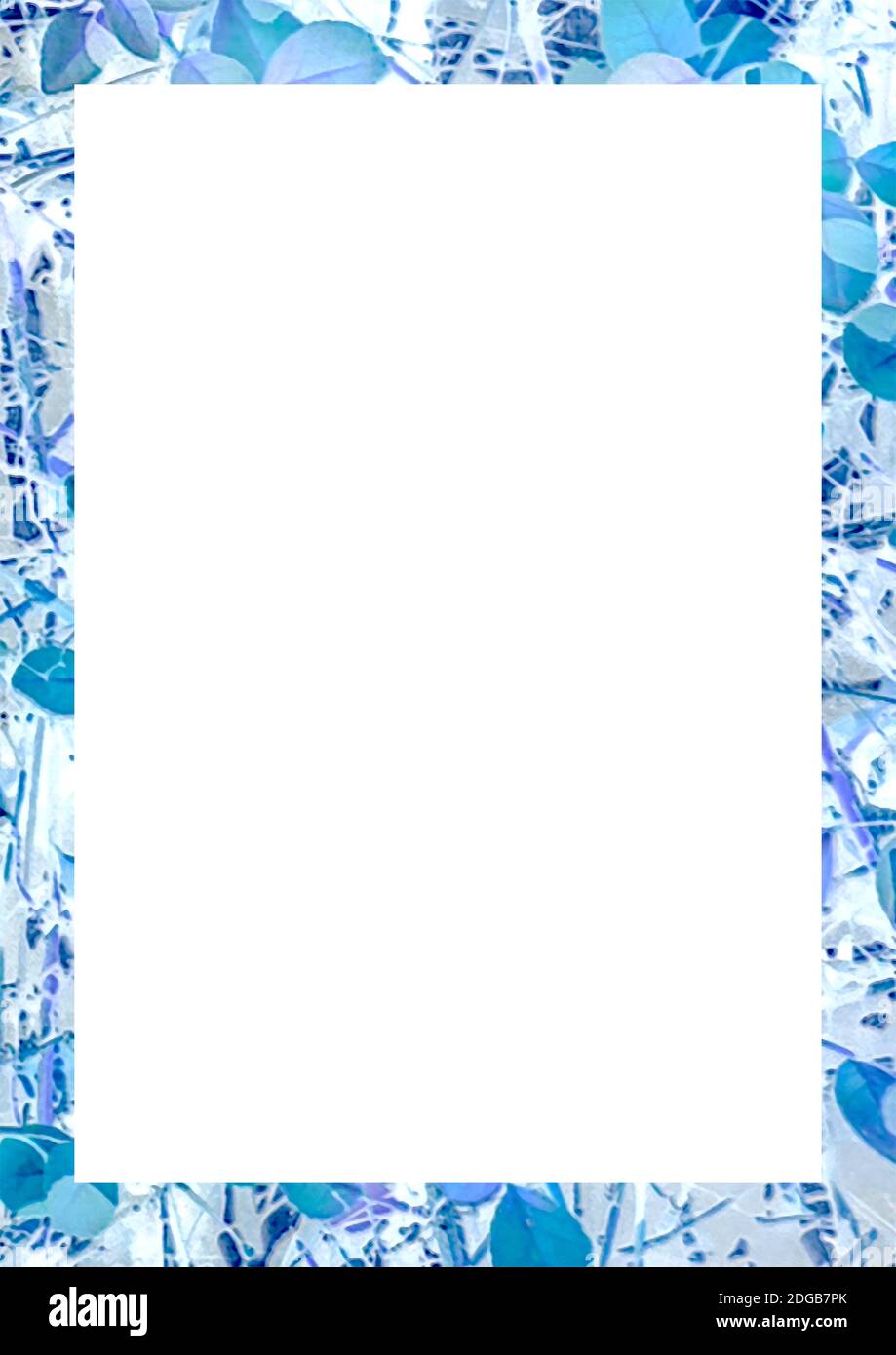 White Frame With Nature Patterned Edges Stock Photo - Alamy