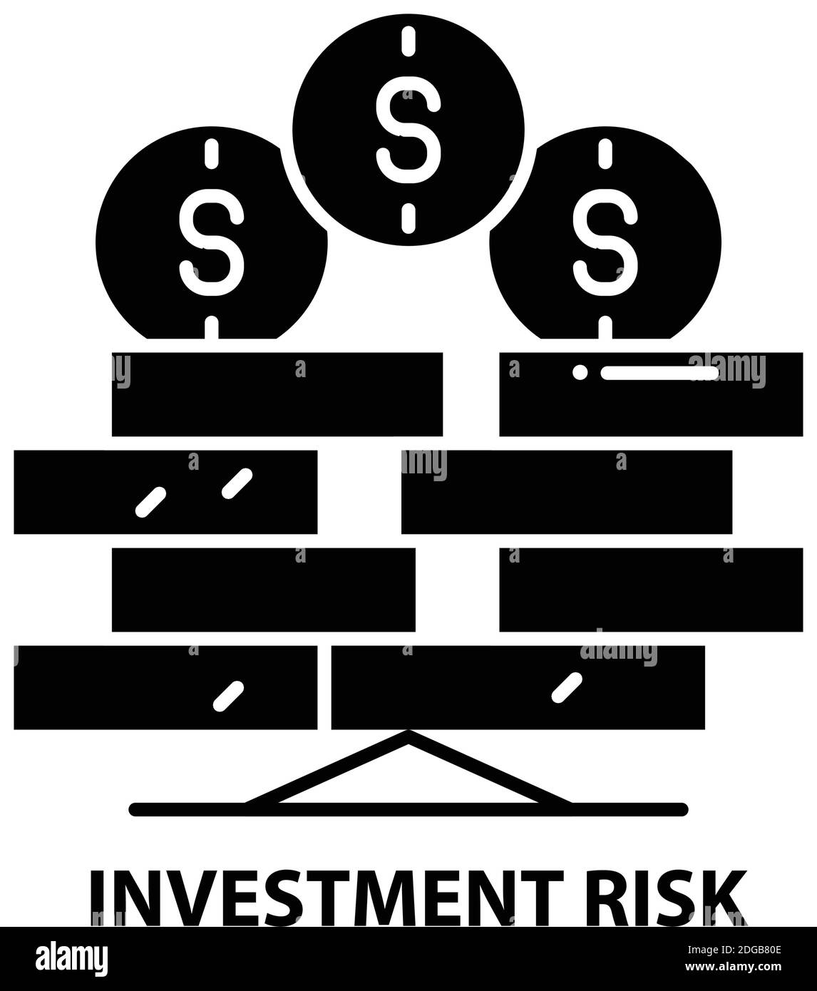 investment risk icon, black vector sign with editable strokes, concept ...