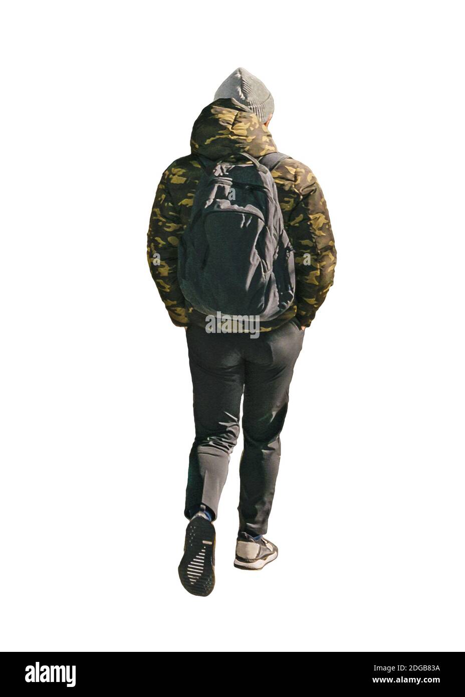 Walking man isolated back hi-res stock photography and images - Alamy