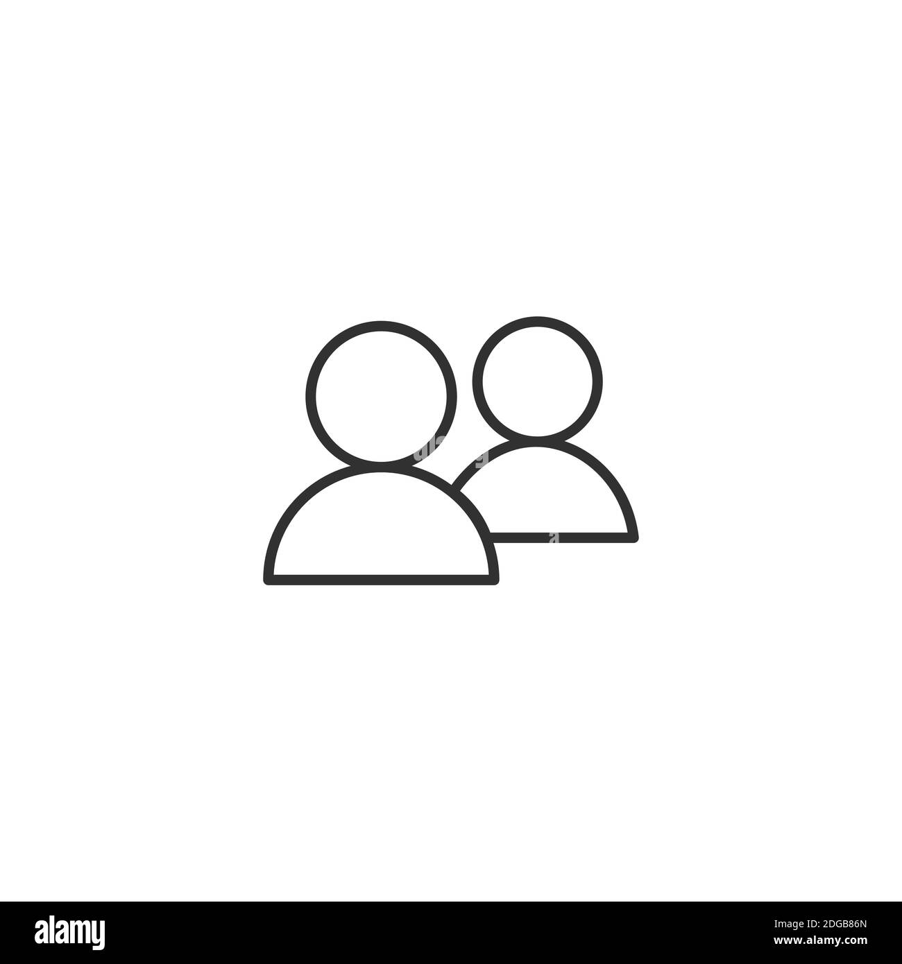 Two users outline icon. linear style sign for mobile concept and web ...