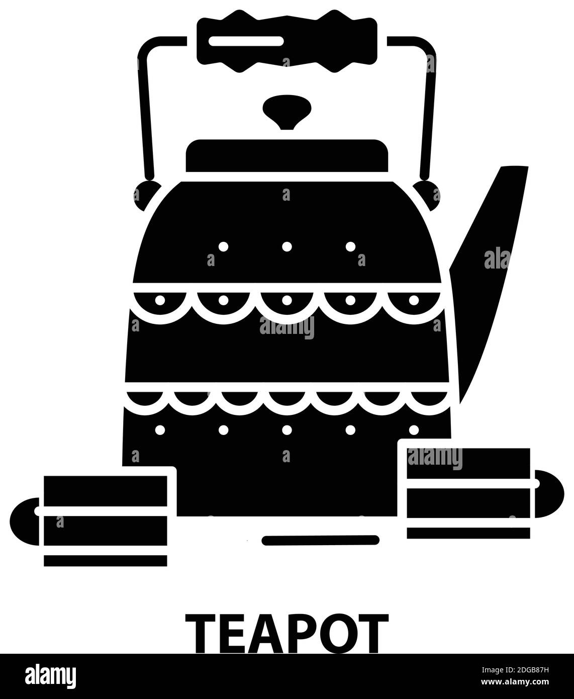 teapot icon, black vector sign with editable strokes, concept ...