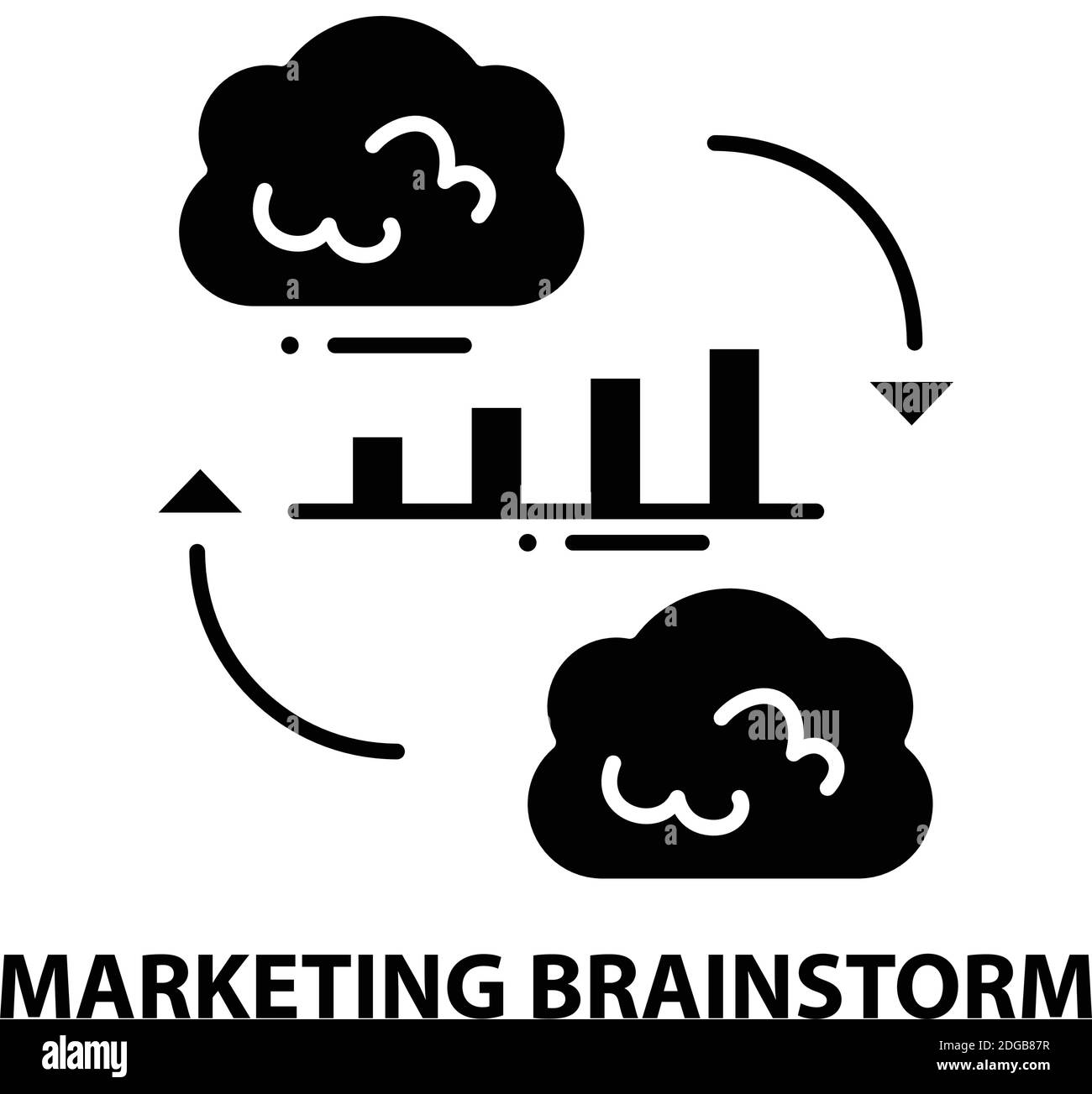 marketing brainstorm icon, black vector sign with editable strokes ...