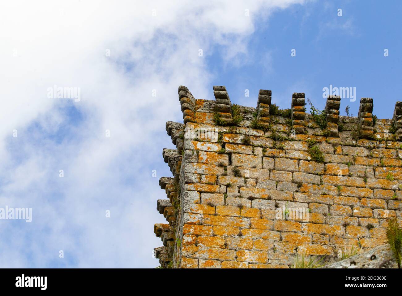 Puentedeume-Spain.Andrade Castle, is an old medieval castle on April 26 ...
