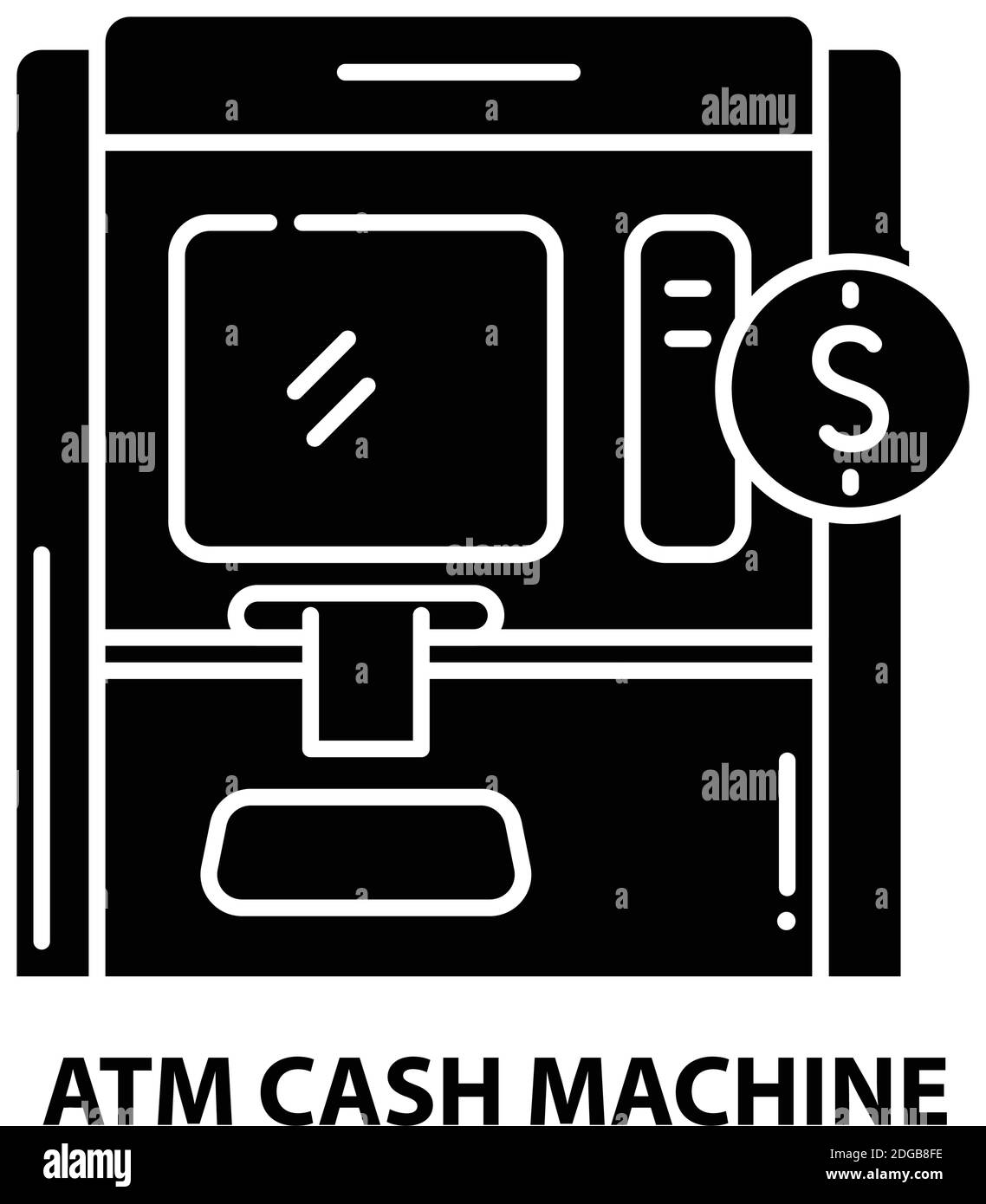 atm cash machine icon, black vector sign with editable strokes, concept ...