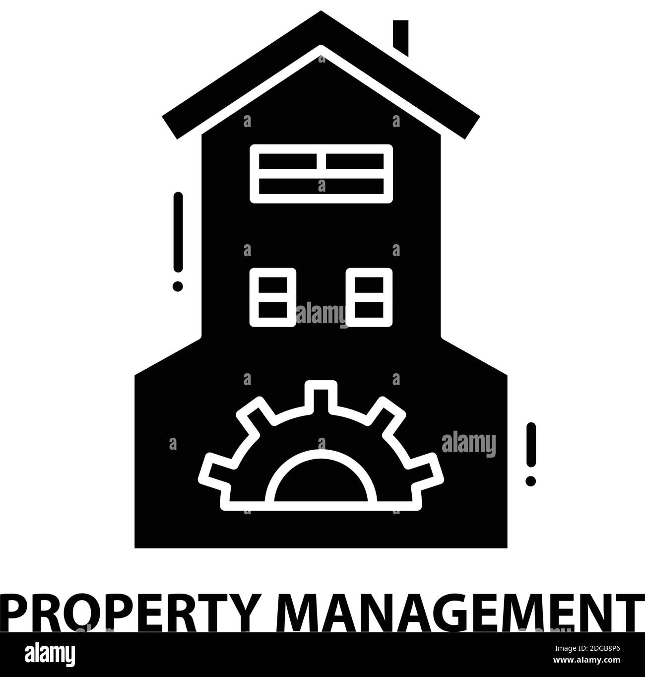 property management icon, black vector sign with editable strokes ...
