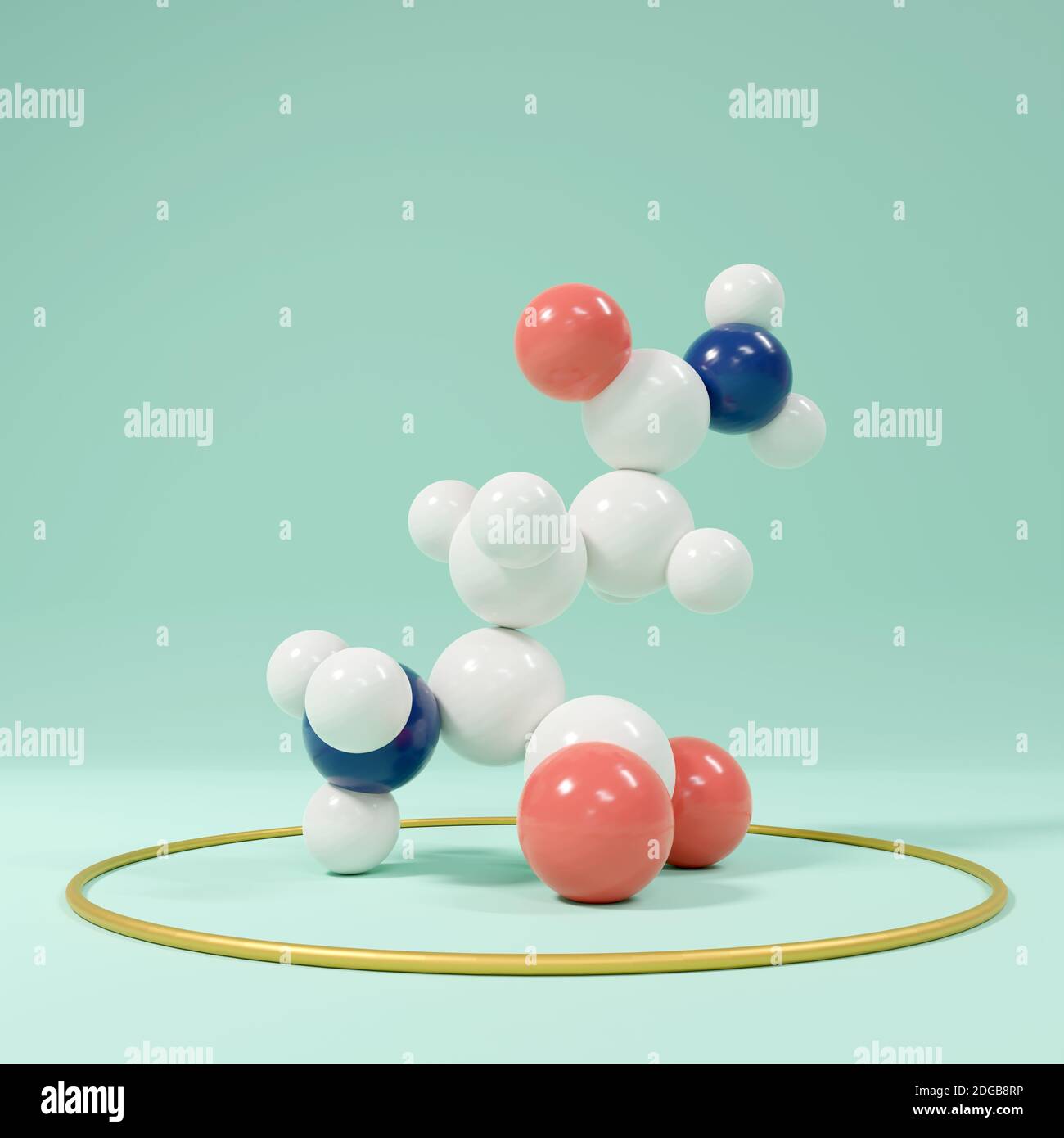 Glutamine (l-glutamine, Gln, Q) amino acid molecule. 3D rendering ...