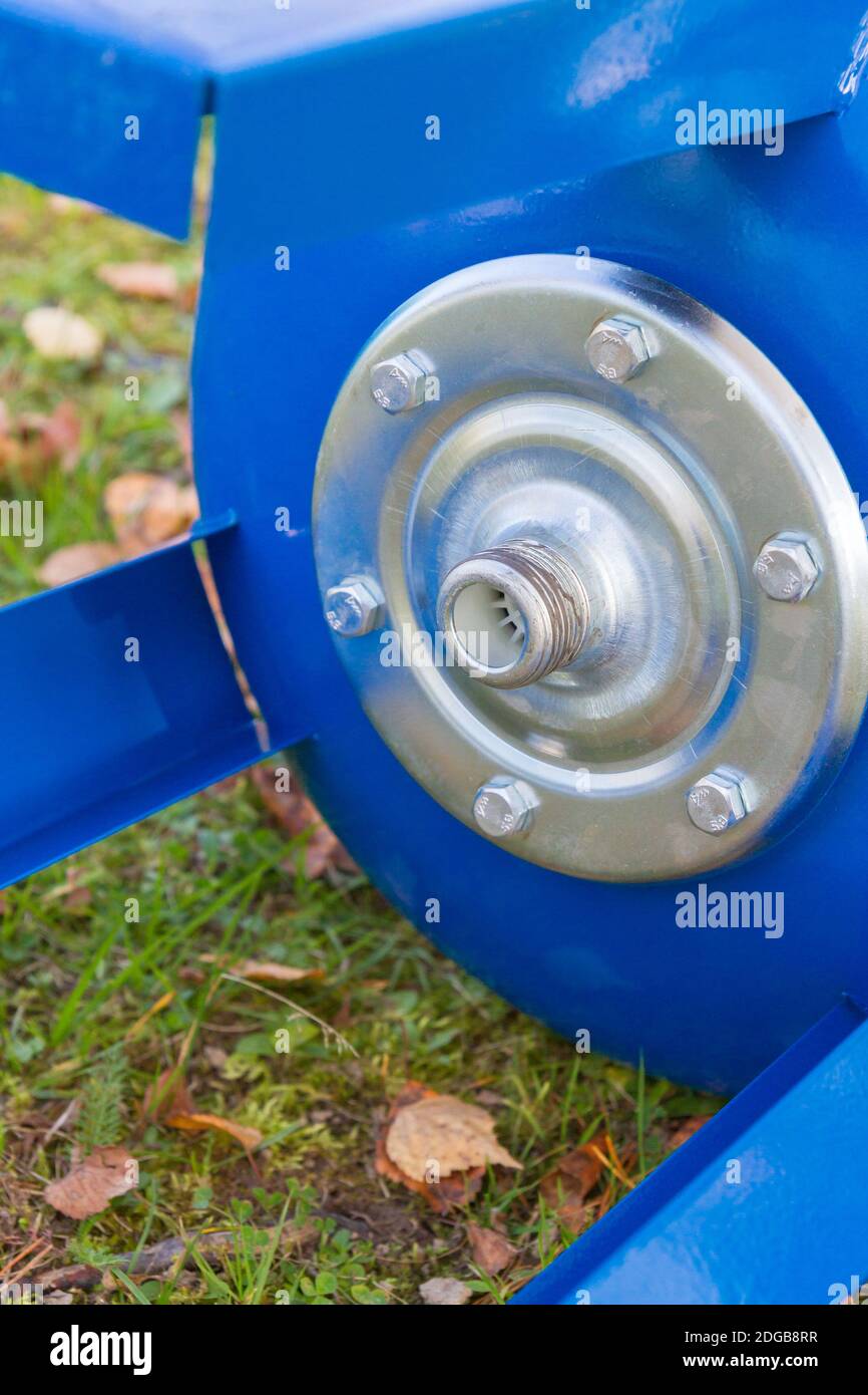 Blue metal water tank for 50 liters of water Stock Photo - Alamy