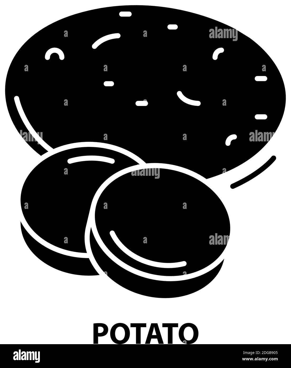 potato icon, black vector sign with editable strokes, concept ...