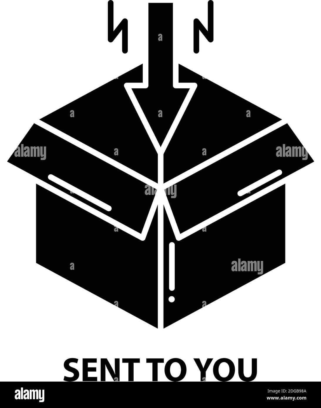 sent to you icon, black vector sign with editable strokes, concept ...