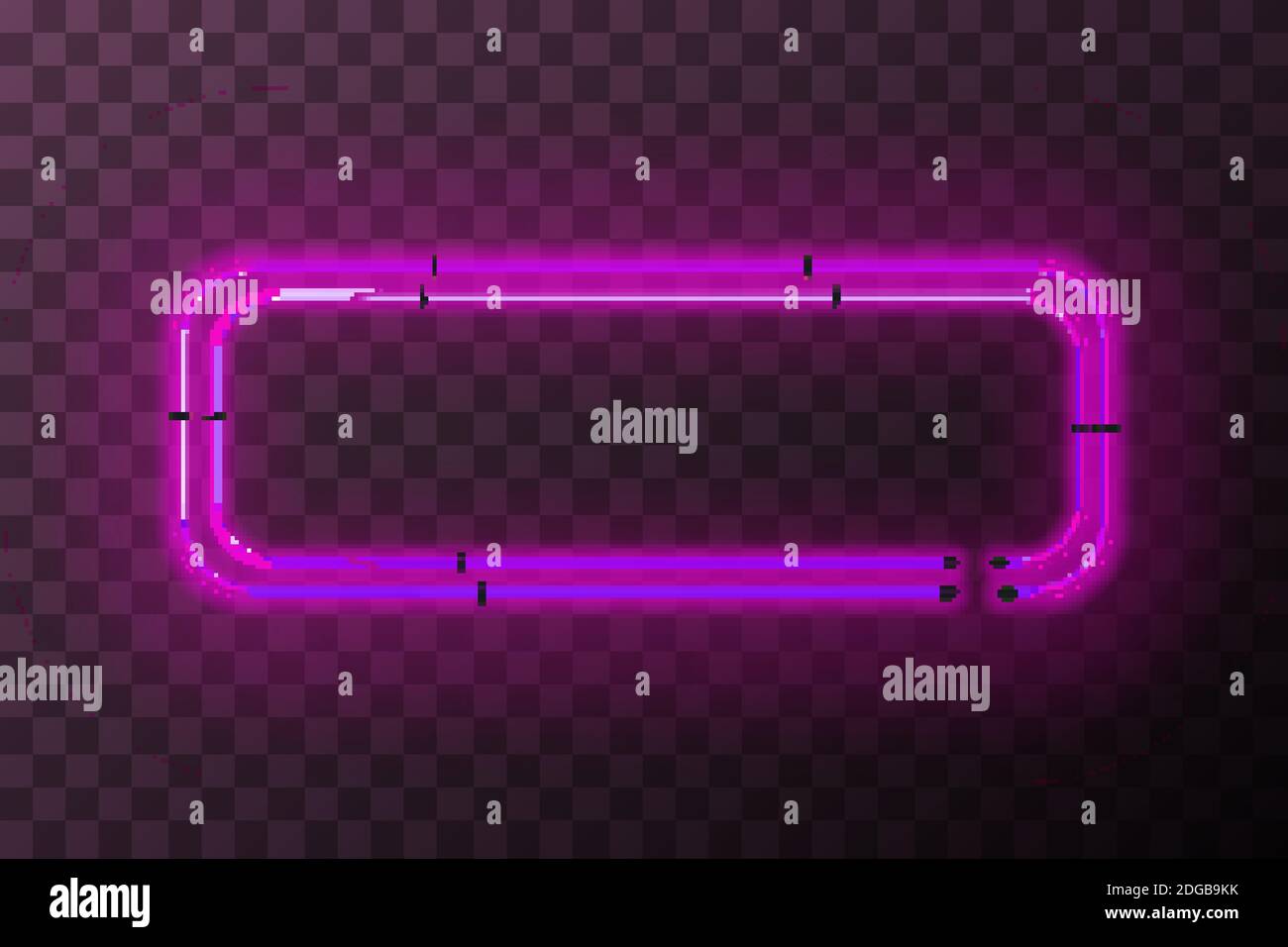 Pink neon rectangle frame, template on transparent background Stock ...