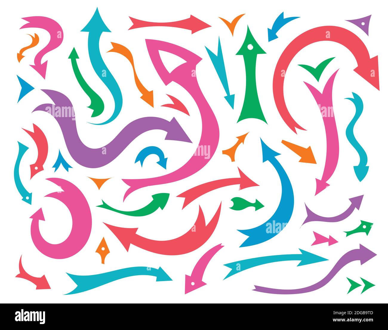 hand drawn arrow signs. colorful arrow set Stock Vector Image & Art - Alamy