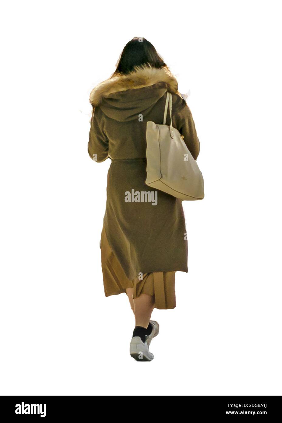 Woman Walking Back View Isolated Photo Stock Photo - Alamy
