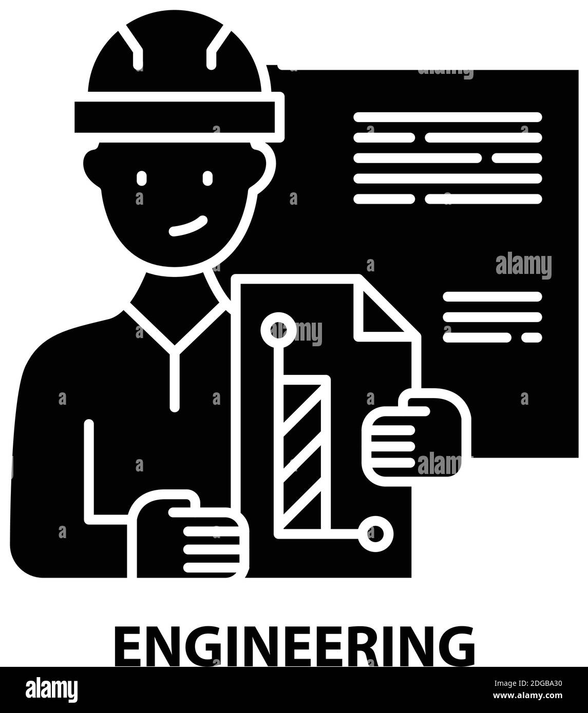 engineering icon, black vector sign with editable strokes, concept ...