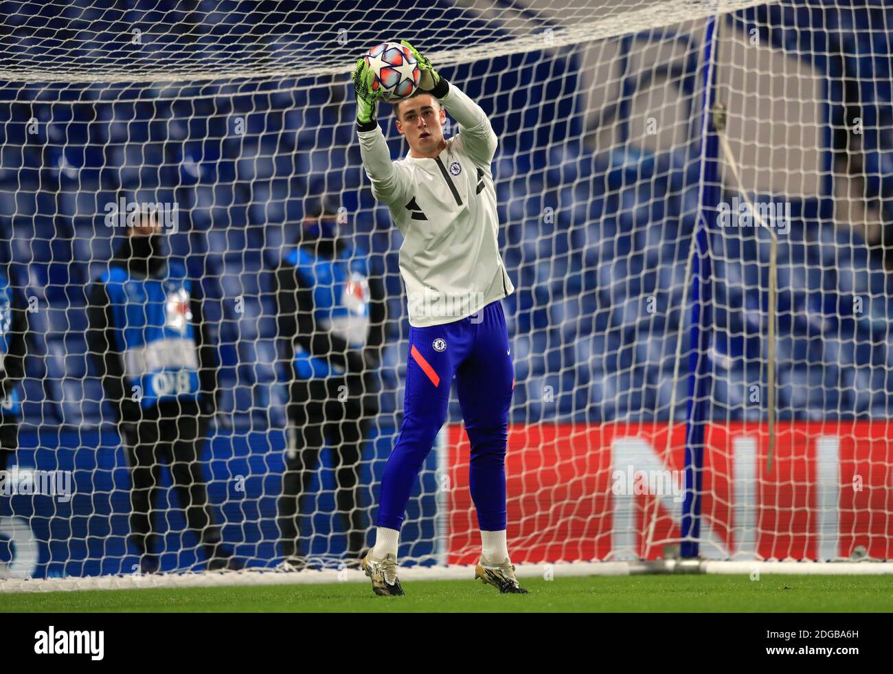 Chelsea goalkeeper Kepa Arrizabalaga warms up before the Champions ...