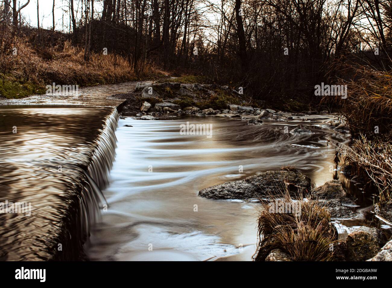 River flowing over the pathway in the Don Valley Stock Photo - Alamy