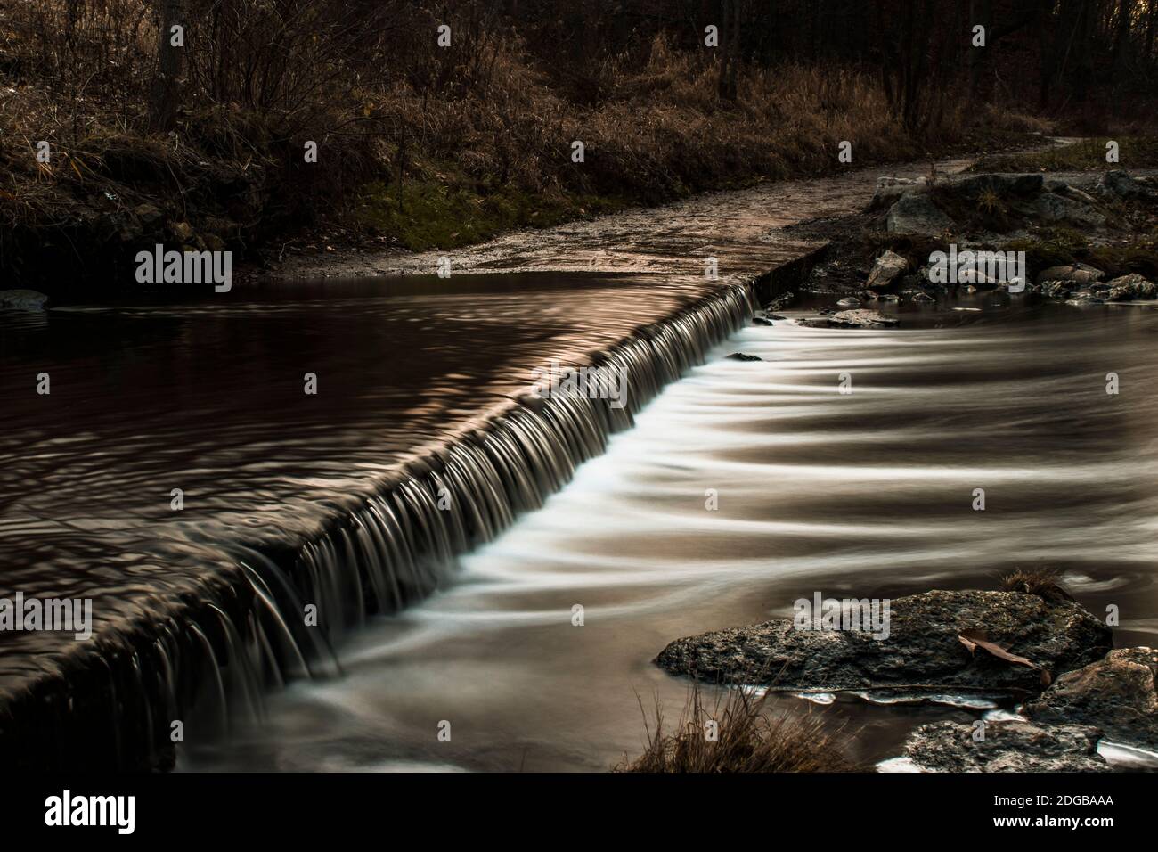 Water Flowing over the pathway - River in the Don Valley Stock Photo ...