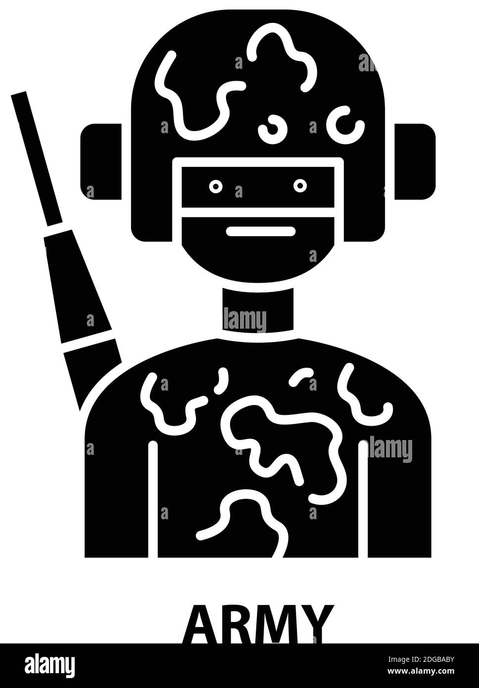 army sign icon, black vector sign with editable strokes, concept ...