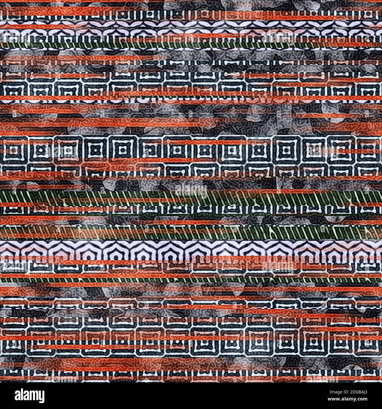 Seamless ethnic tribal pattern stripes rug design Stock Photo - Alamy